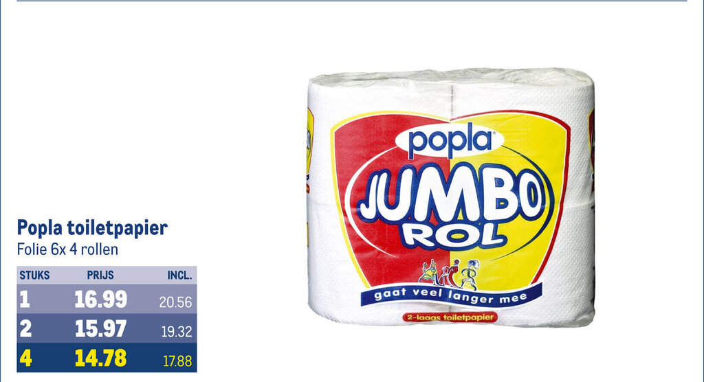 Popla toiletpapier aanbieding bij Makro