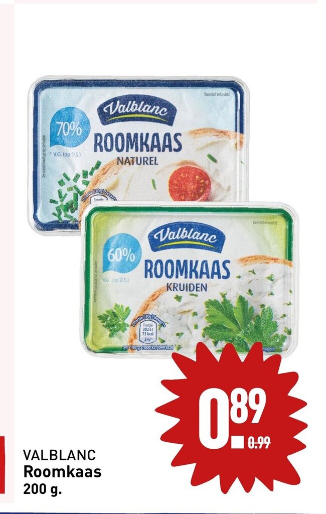 VALBLANC Roomkaas 200 g. aanbieding bij ALDI