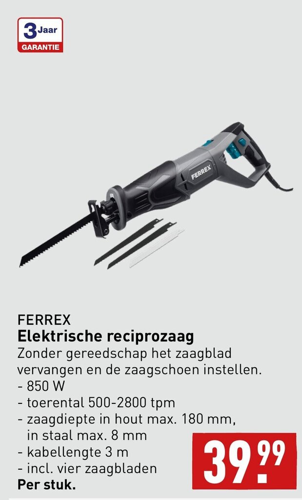 FERREX Elektrische reciprozaag aanbieding bij ALDI