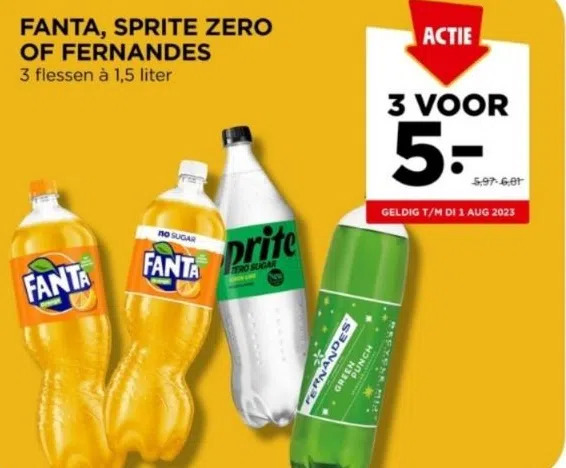 Fanta, sprite zero aanbieding bij Jumbo