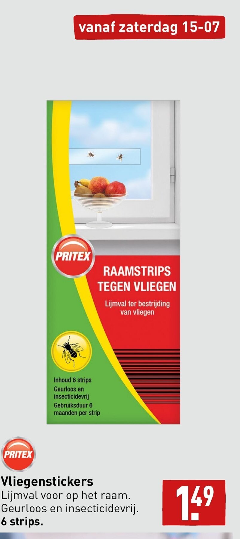 PRITEX Vliegenstickers Lijmval voor op het raam. Geurloos en ...