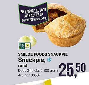 Smilde foods snackpie snackpie, rund 100 gram aanbieding bij Bidfood