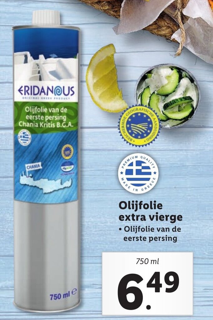 Olijfolie extra vierge 750 ml aanbieding bij Lidl