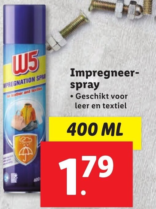 Impregneer- spray 400ml aanbieding bij Lidl