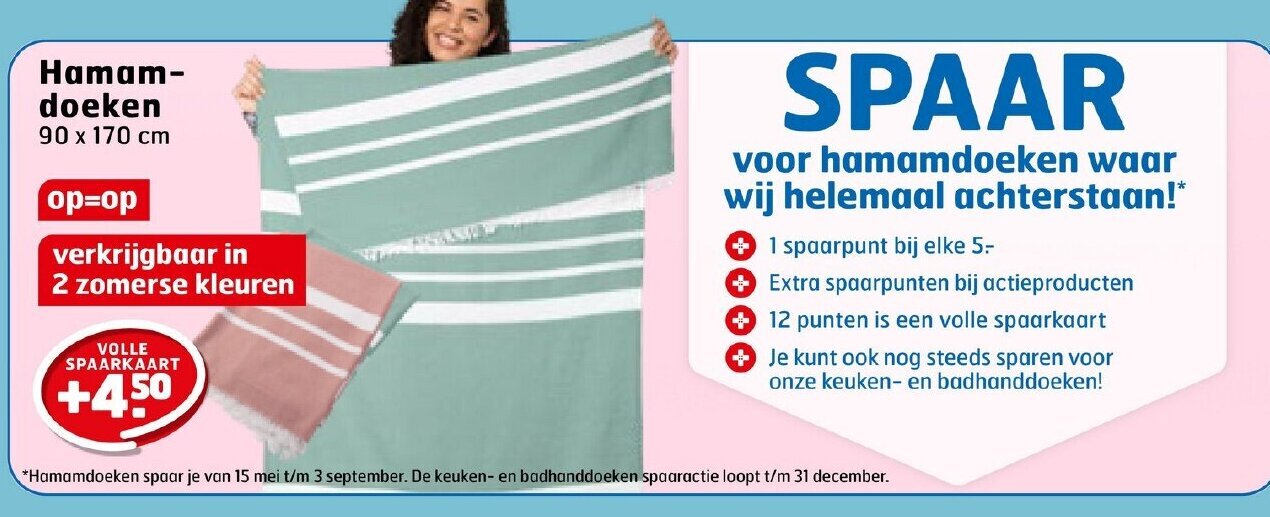 Hamam-doeken 90 x 170 cm aanbieding bij Trekpleister
