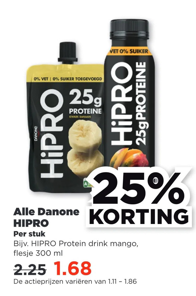 Alle danone hipro aanbieding bij PLUS