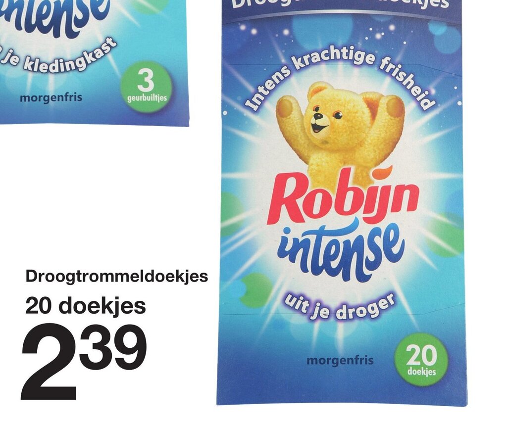Droogtrommeldoekjes 20 doekjes aanbieding bij Zeeman