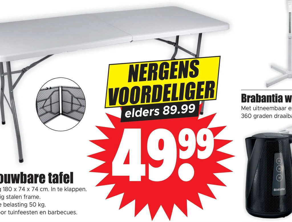 Opvouwbare tafel aanbieding bij Dirk