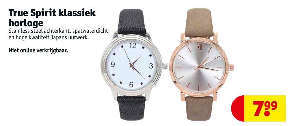 True Spirit klassiek horloge aanbieding bij Kruidvat