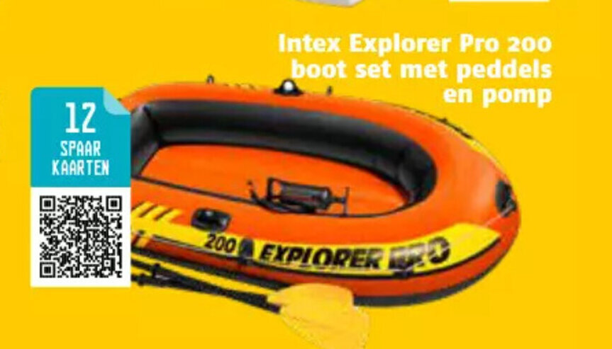 Intex Explorer Pro 200 boot set met peddels en pomp aanbieding bij Poiesz