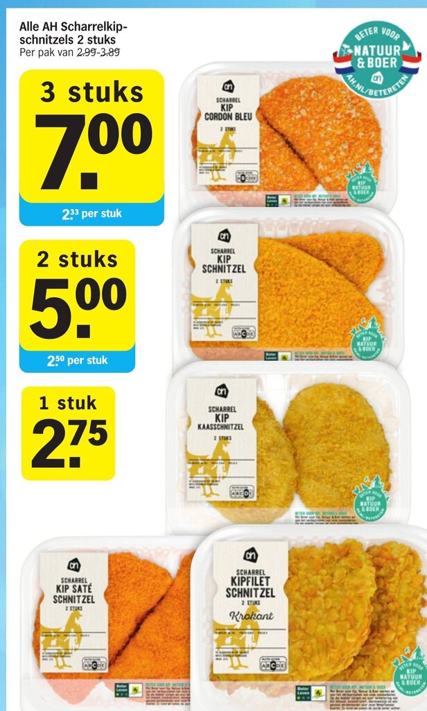 Alle AH Scharrelkip-schnitzels aanbieding bij Albert Heijn