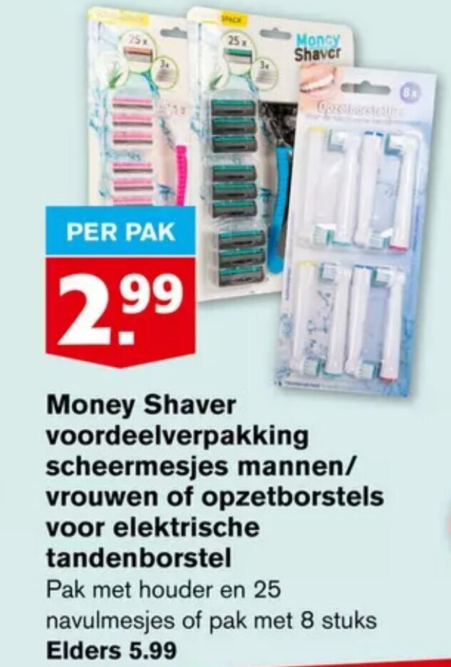 Money Shaver voordeelverpakking scheermesjes mannen/ vrouwen of ...