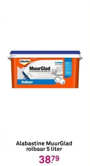 Alabastine muurglad rolbaar 5 liter aanbieding bij Karwei