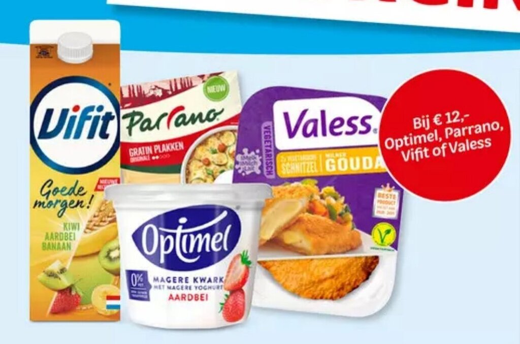Optimel, Parrano, SCHNITZEL GOUDA Vifit of Valess aanbieding bij Hoogvliet