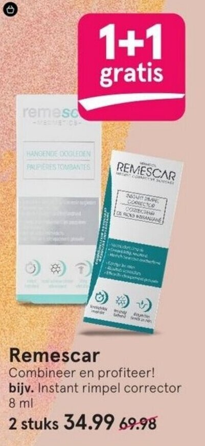 Remescar 8ml 2 stuks 1+1 gratis aanbieding bij Etos