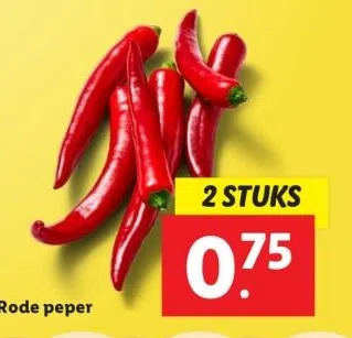 Rode peper aanbieding bij Lidl