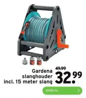 Gardena slanghouder incl. 15 meter slang aanbieding bij GAMMA