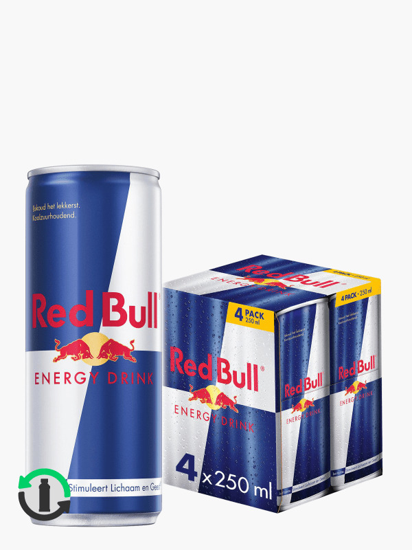 Red bull 4-pack 25cl aanbieding bij Flink