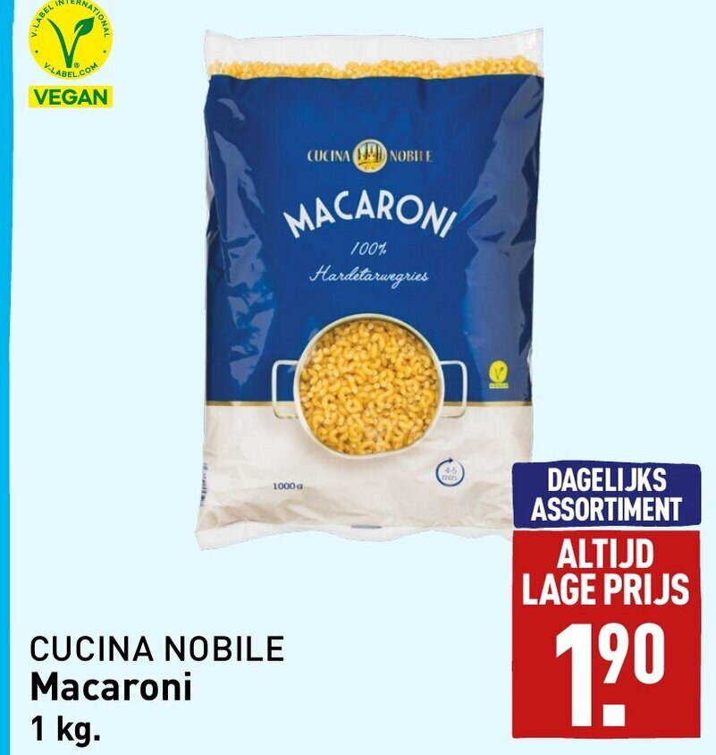 CUCINA NOBILE Macaroni 1kg aanbieding bij ALDI
