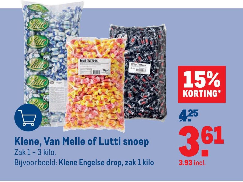 Klene, Van Melle of Lutti snoep aanbieding bij Makro
