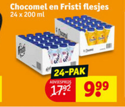 Chocomel en Fristi 24*200ml aanbieding bij Kruidvat