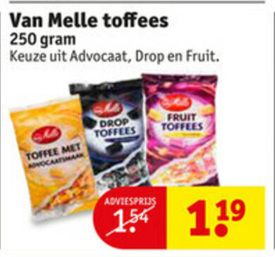 Van Melle toffees 250g aanbieding bij Kruidvat