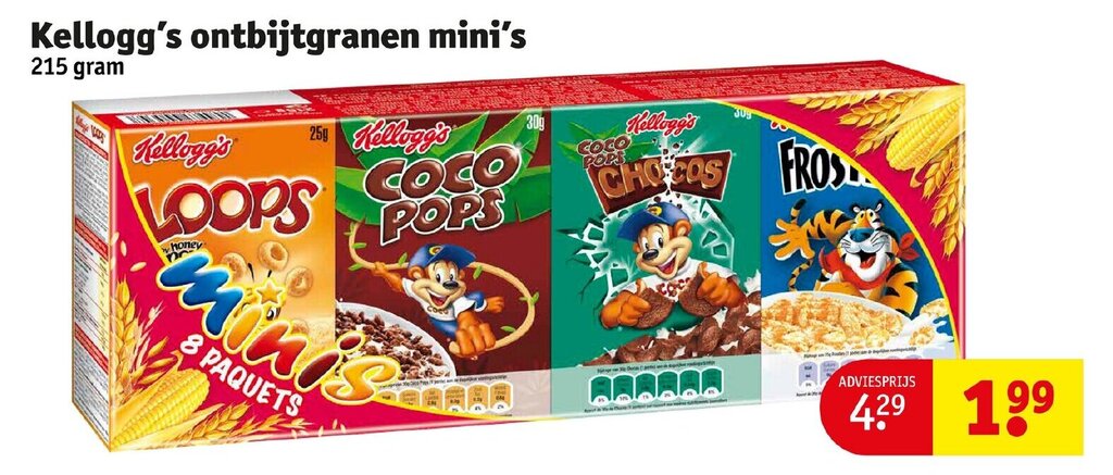 Kellogg's ontbijtgranen mini's aanbieding bij Kruidvat