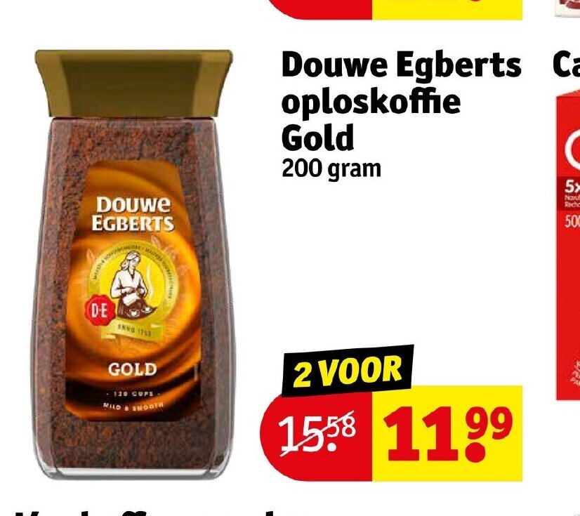 Douwe Egberts oploskoffie Gold 200 gram aanbieding bij Kruidvat