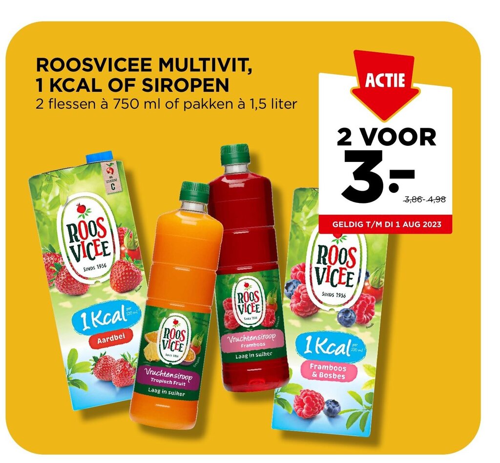 ROOSVICEE MULTIVIT, 1 KCAL OF SIROPEN 2 flessen à 750 ml of pakken à 1 ...