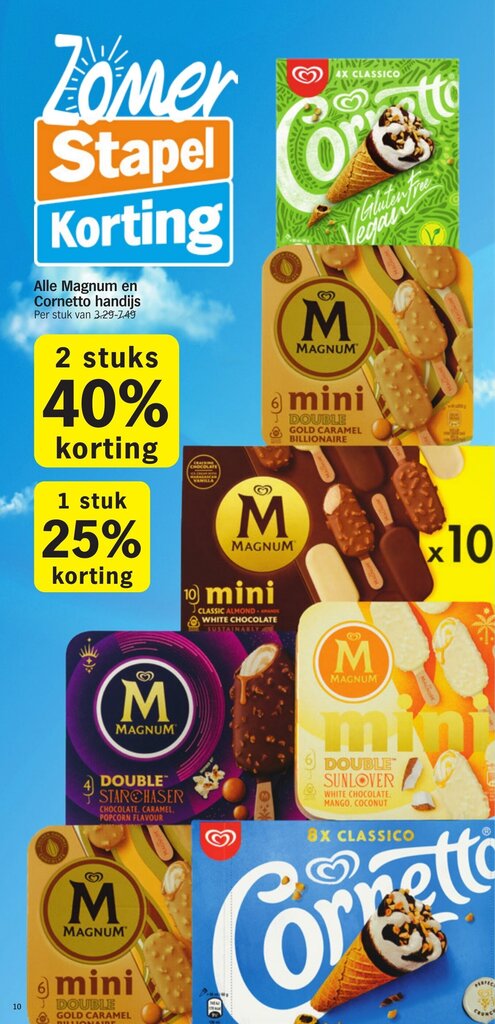 Alle Magnum en Cornetto handijs aanbieding bij Albert Heijn