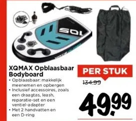 Xqmax opblaasbaar bodyboard aanbieding bij Vomar