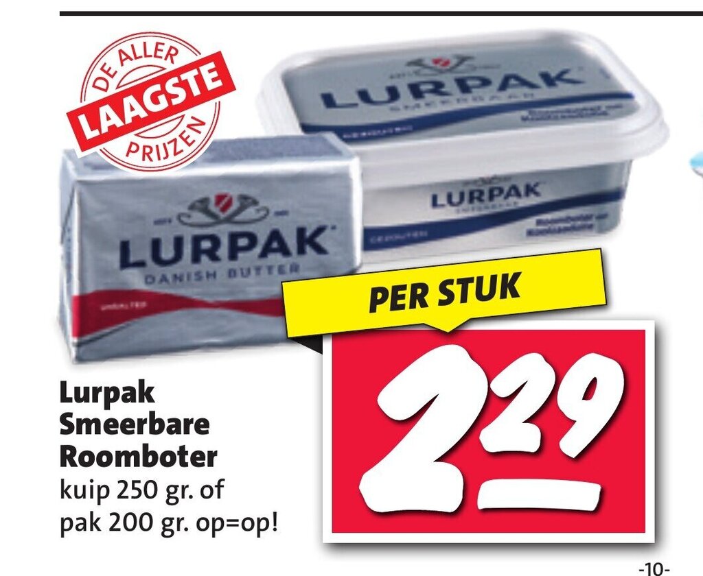 Lurpak Smeerbare Roomboter kuip 250 gr. of pak 200 gr. aanbieding bij ... Lurpak Smeerbare Roomboter kuip 250 gr. of pak 200 gr. aanbieding bij ...