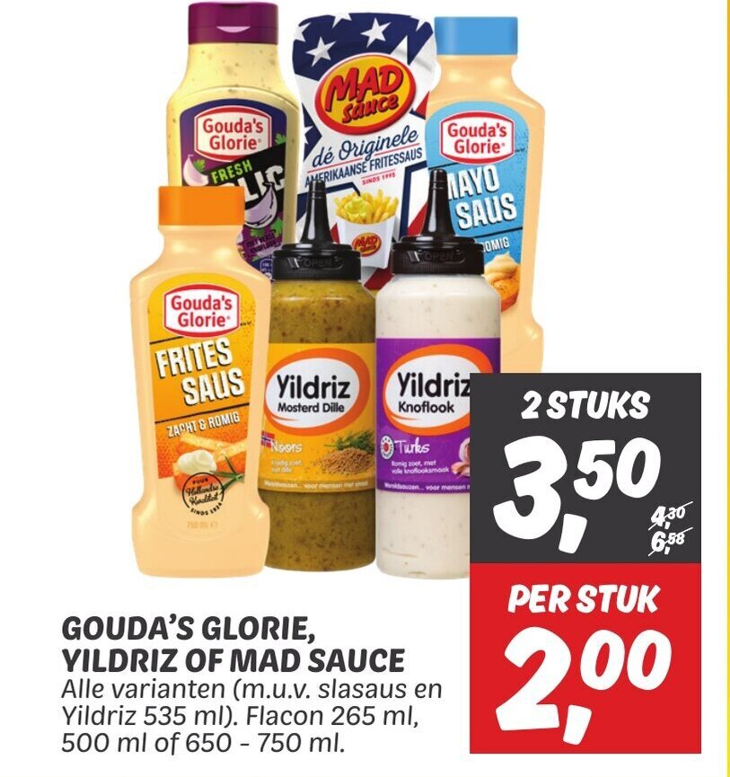 GOUDA'S GLORIE, YILDRIZ OF MAD SAUCE (m.u.v. slasaus en Yildriz 535 ml ...