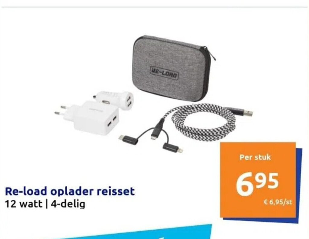 Re-load oplader reisset 12 watt | 4-delig aanbieding bij Action