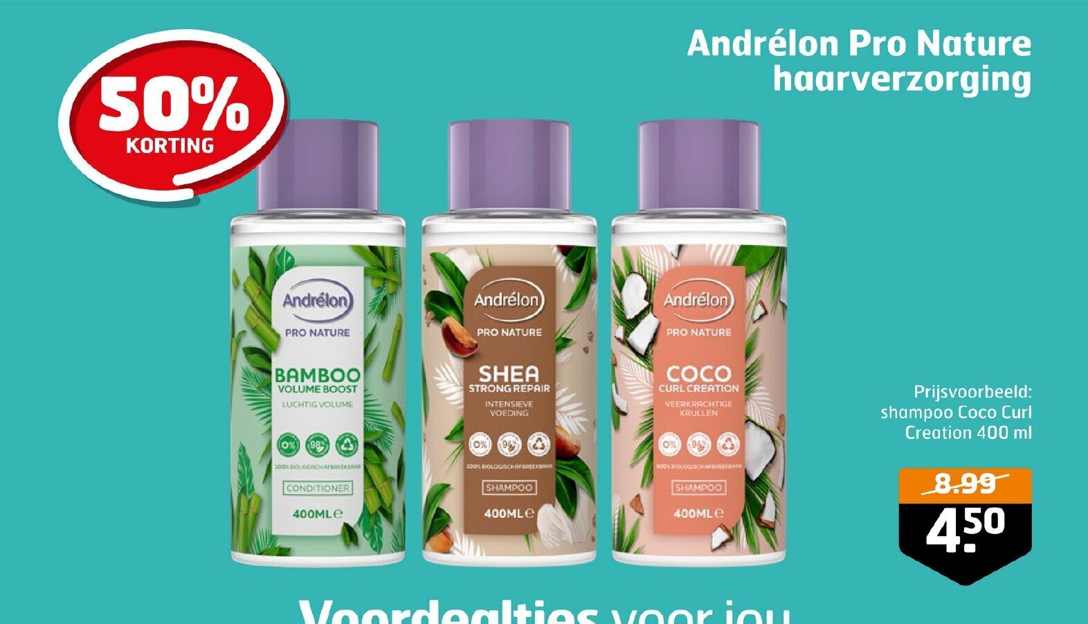 Andrélon Pro Nature haarverzorging aanbieding bij Trekpleister