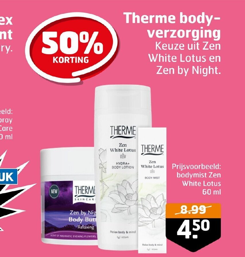 Therme body-verzorging Keuze uit Zen White Lotus en Zen by Night ...