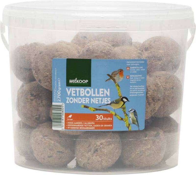 Welkoop vetbollen - tuinvogelvoer - in emmer - 30 stuks aanbieding bij Welkoop