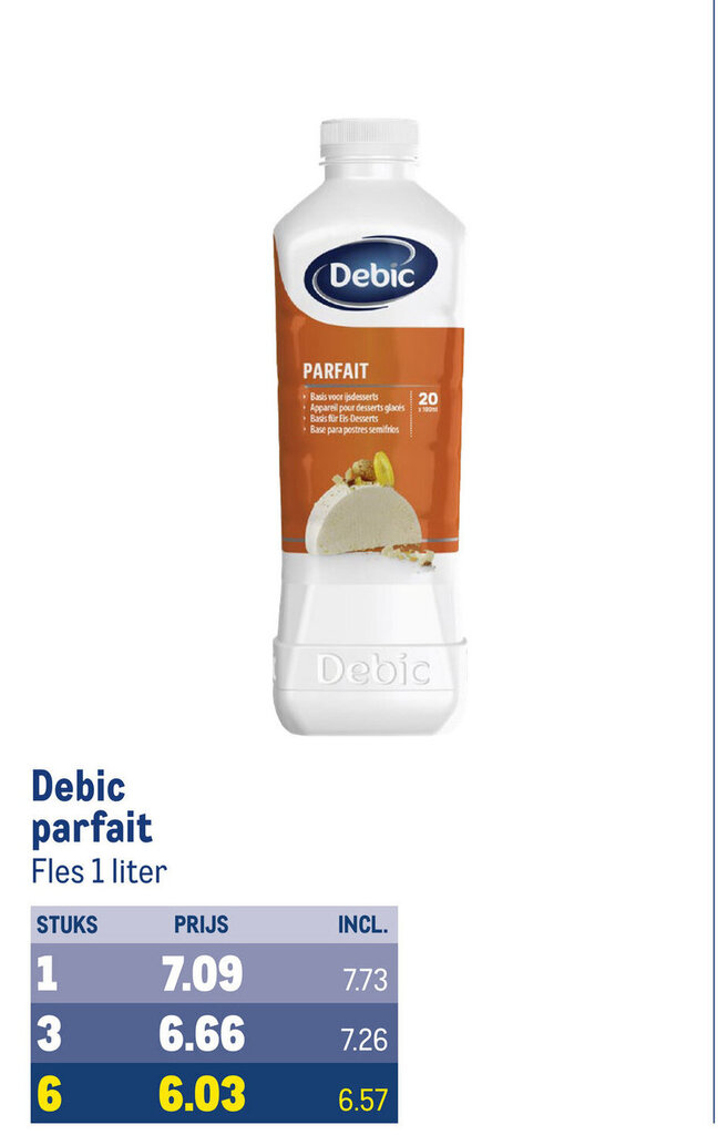 Debic parfait Fles 1 liter aanbieding bij Makro