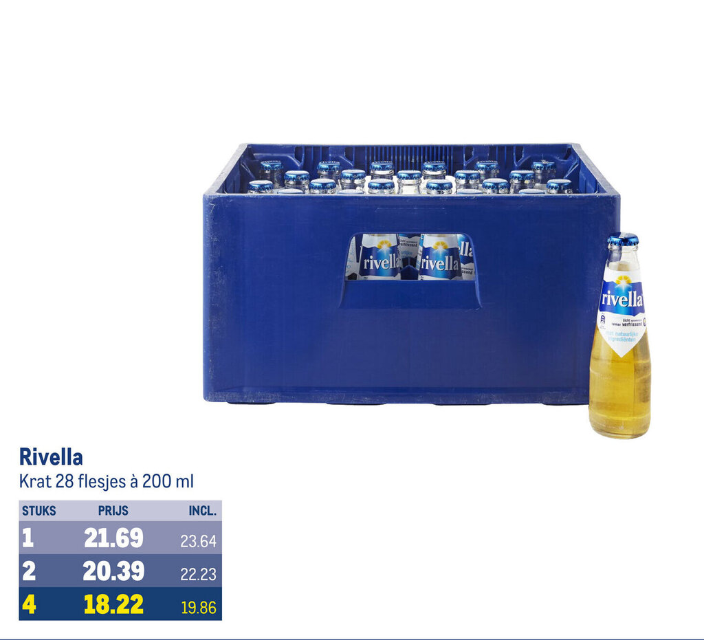 Rivella Krat 28 flesjes à 200 ml aanbieding bij Makro