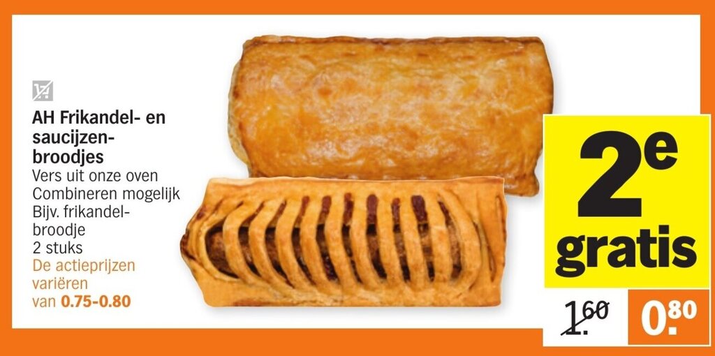 AH Frikandel- en saucijzen- broodjes aanbieding bij Albert Heijn