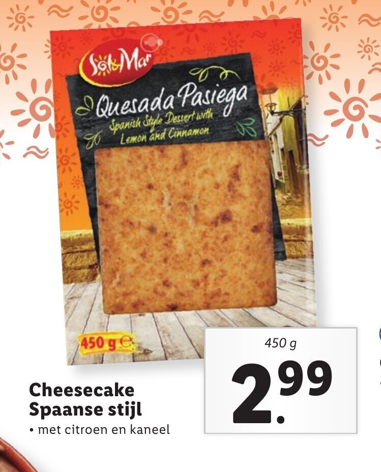 Cheesecake Spaanse stijl 450 g aanbieding bij Lidl
