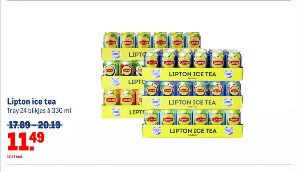 Lipton ice tea Tray 24 blikjes à 330 ml aanbieding bij Makro