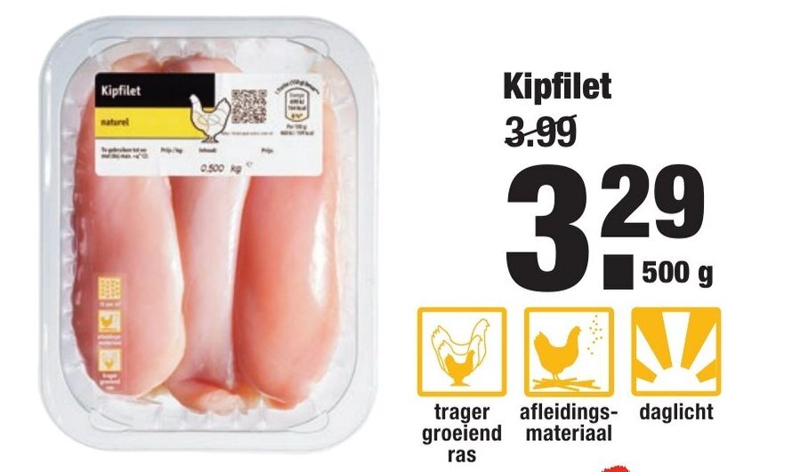 Kipfilet 500 gr aanbieding bij ALDI