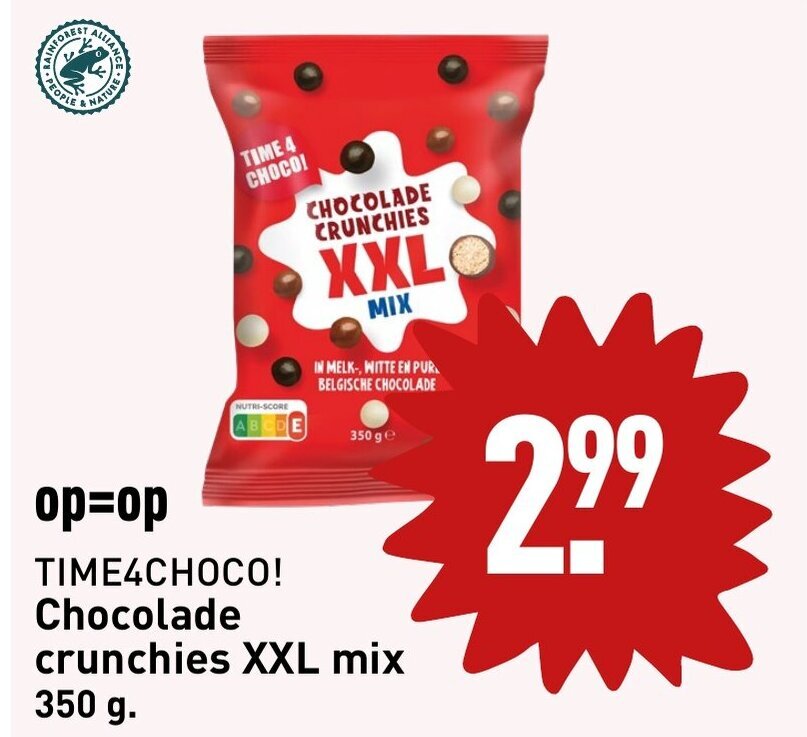 TIME4CHOCO! Chocolade crunchies XXL mix 350 g aanbieding bij ALDI