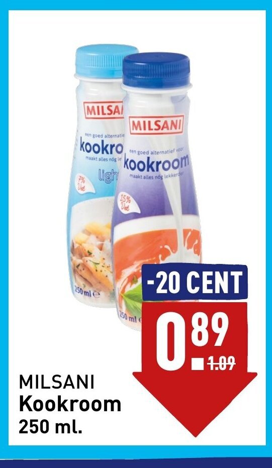 MILSANI Kookroom 250 ml aanbieding bij ALDI