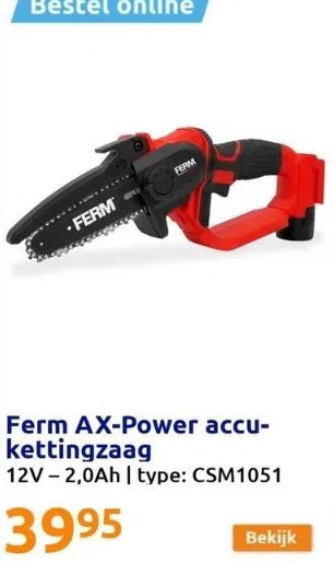 Ferm ax-power accu-kettingzaag aanbieding bij Action
