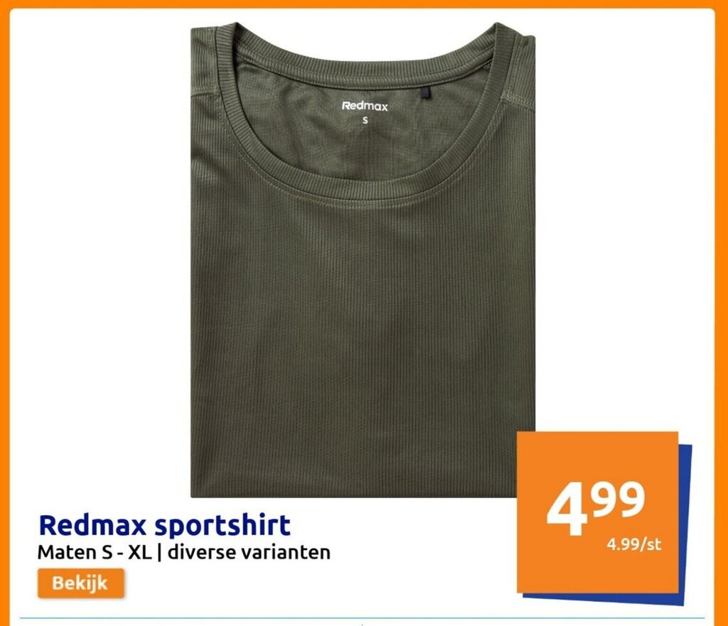 Redmax sportshirt Maten S-XL | diverse varianten aanbieding bij Action
