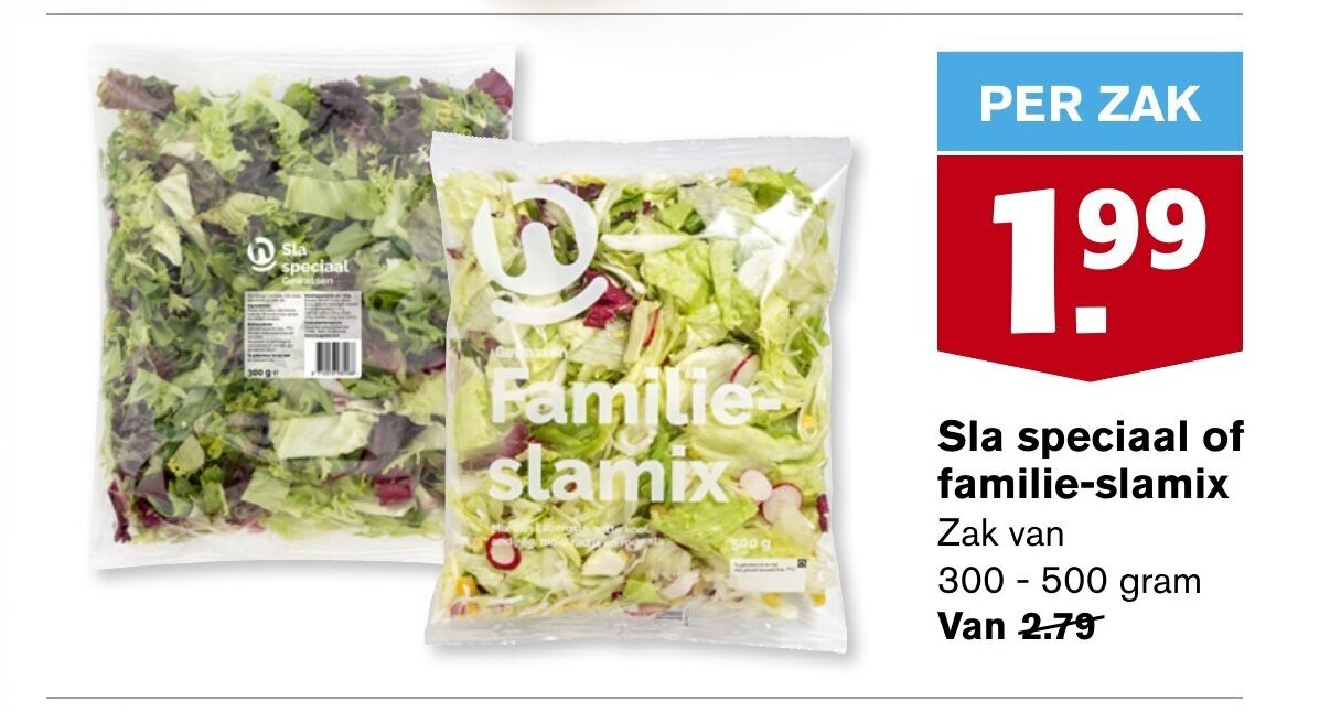 Sla speciaal of familie-slamix Zak van 300-500 gram aanbieding bij ...