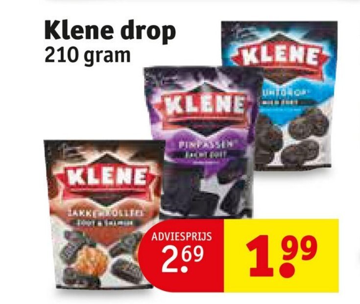 Klene drop 210 gram aanbieding bij Kruidvat