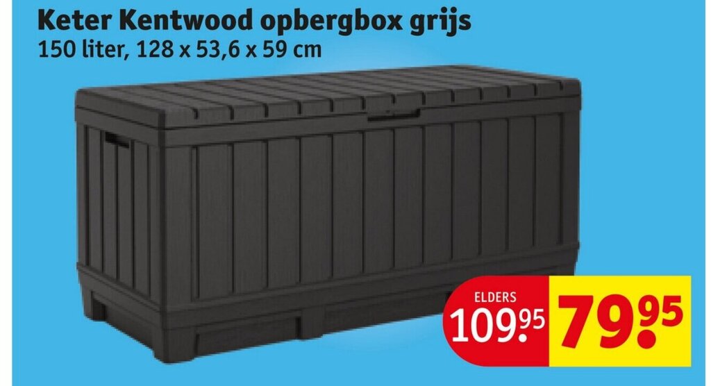 Keter Kentwood Opbergbox Grijs 150 Liter 128 X 53 6 X 59 Cm Aanbieding